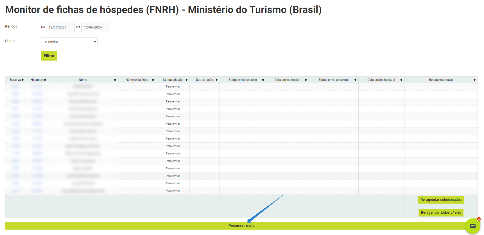 FNRH - Ficha Nacional de Registro de hóspedes: Como funciona o envio para o SNRHos